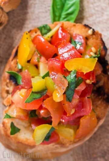 Garden-Fresh Tomato Bruschetta Recipe - CurryTrail