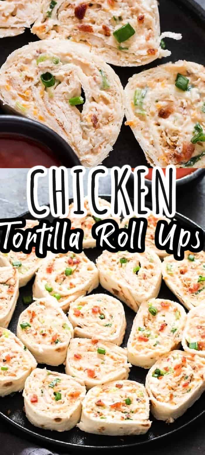 Chicken Enchilada Tortilla Roll-Ups (Tortilla Pinwheels) - CurryTrail