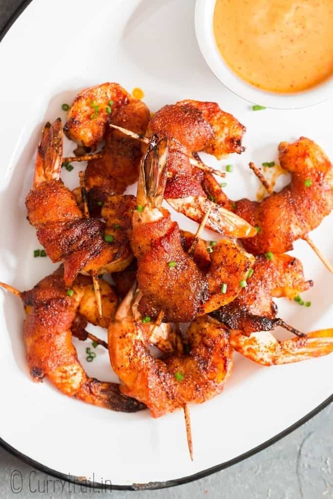 Easy Bacon Wrapped Shrimp Recipe [Party Appetizer] - CurryTrail