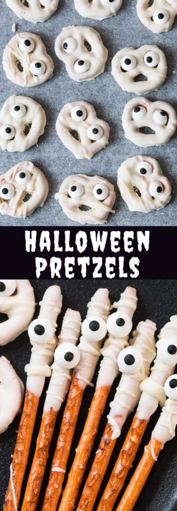 Ghost & Mummy Halloween Pretzels (Video) - CurryTrail
