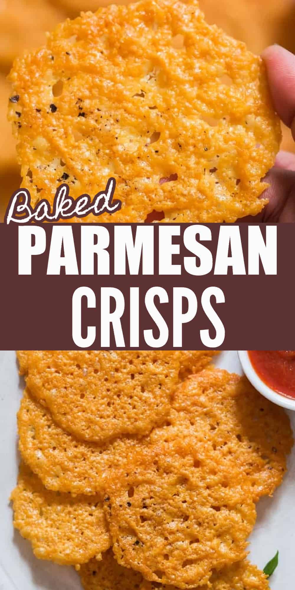2 Ingredients Baked Parmesan Crisps - CurryTrail