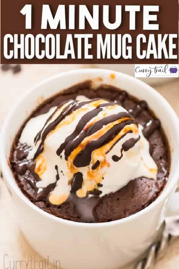 1 MInute Chocolate Mug Cake Recipe - Curry Trail