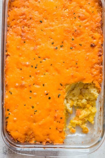 Cheesy Sweet Corn Casserole Recipe- Curry Trail