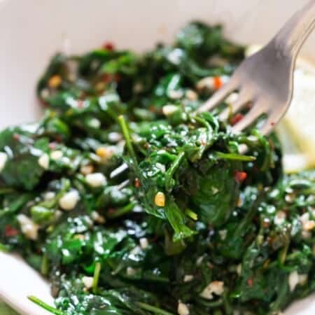 Lemony Garlic Sautéed Spinach- Curry Trail