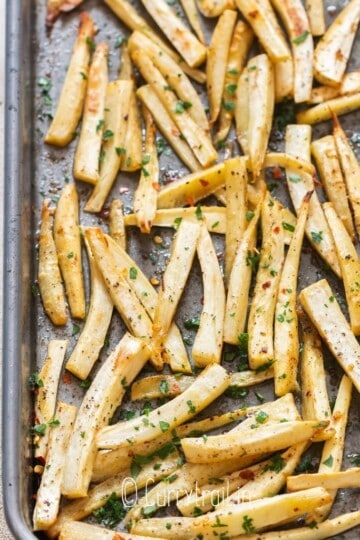 Garlic Butter Roasted Parsnips- Curry Trail