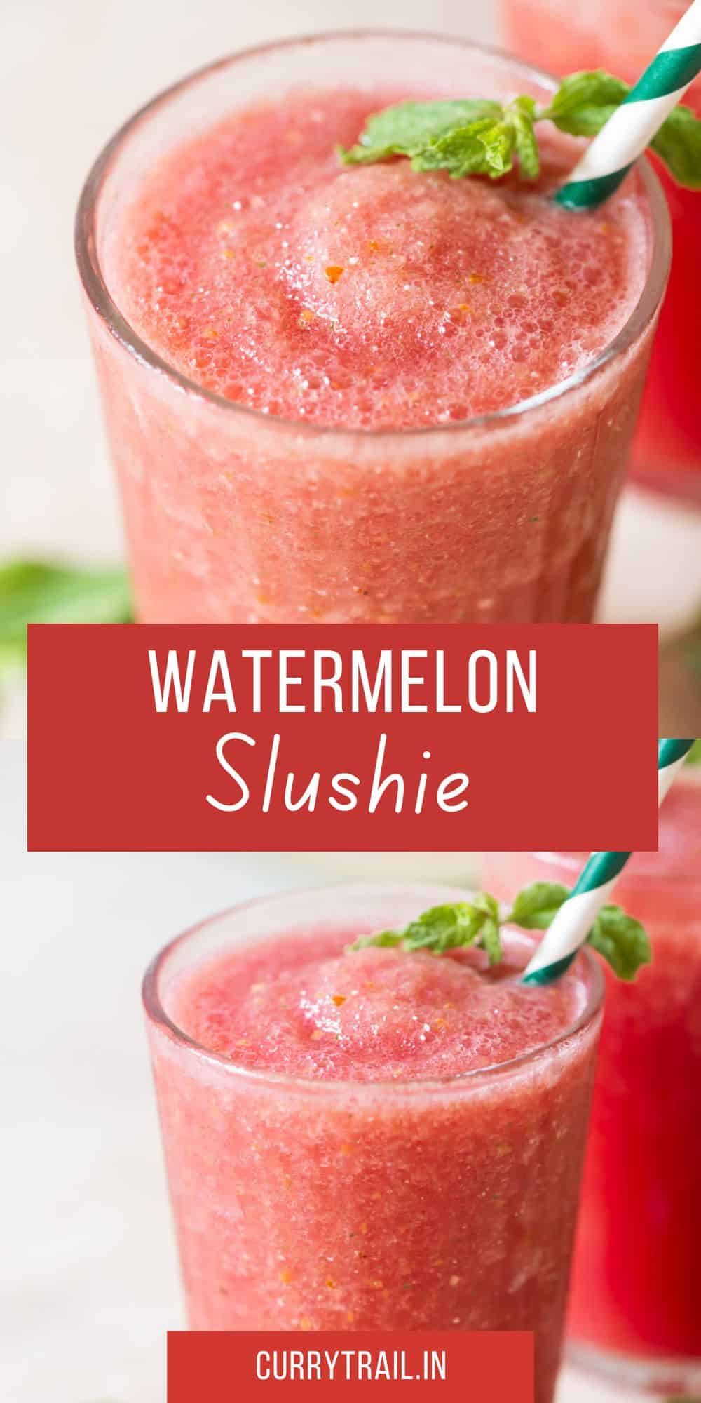 4 Ingredients Watermelon Slushie - Curry Trail