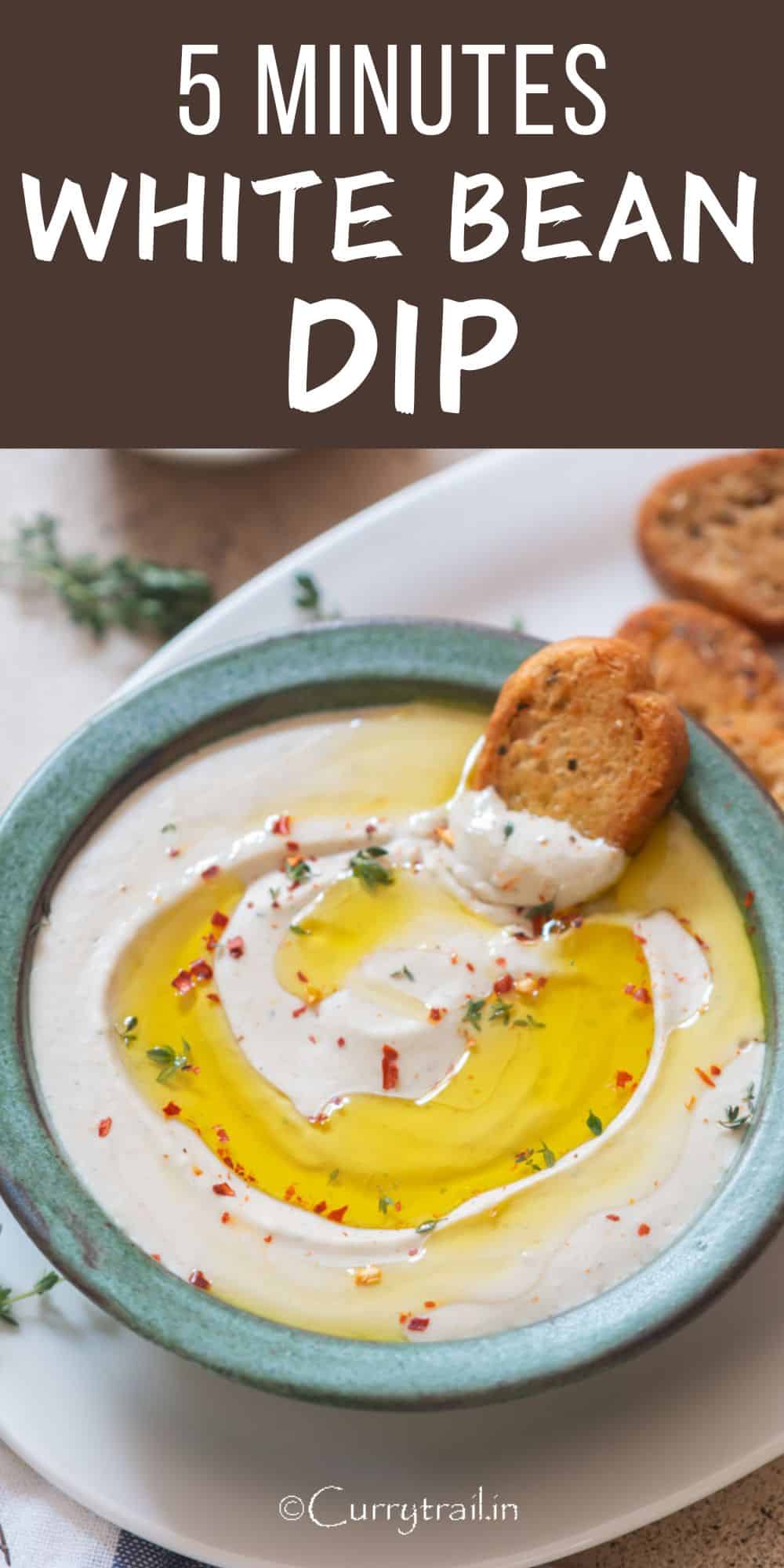 5 Minutes Creamy White Bean Dip - Curry Trail